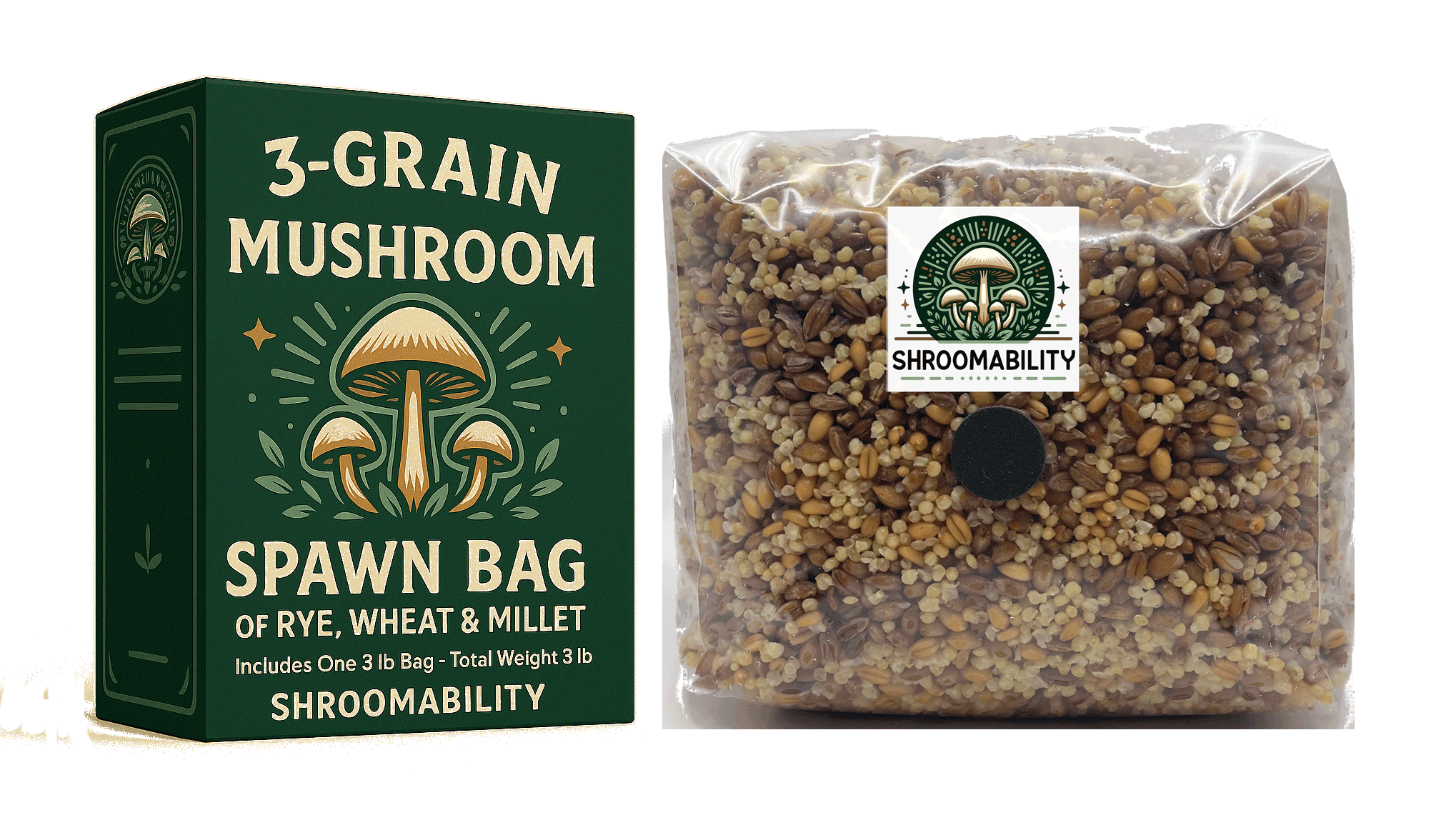 New 3-Grain Mushroom Spawn Bags & All In One Bags – Shroomability